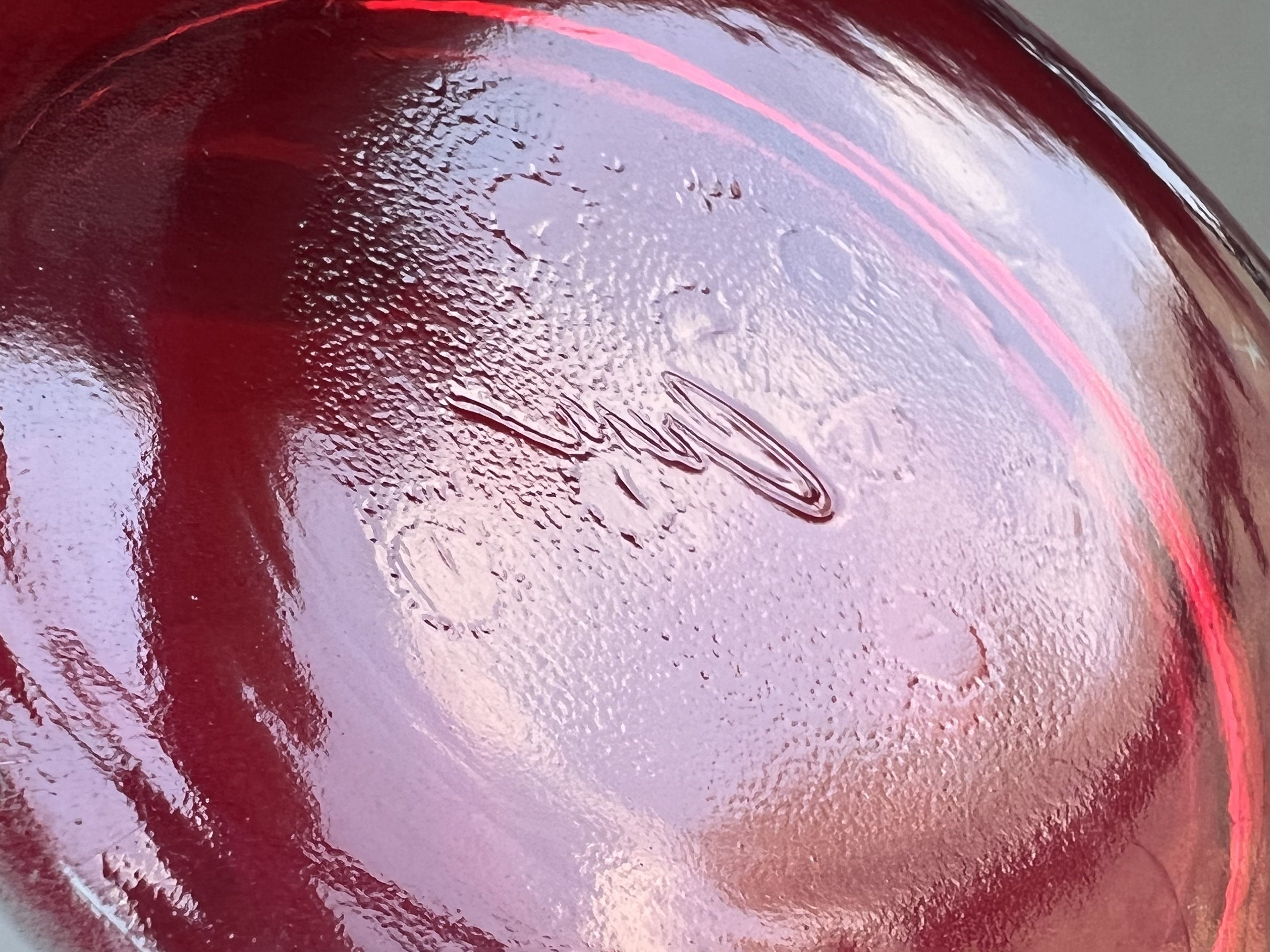 Vintage Set of 2 Crisa Glassware Drinking Glasses Red Bottom - Etsy