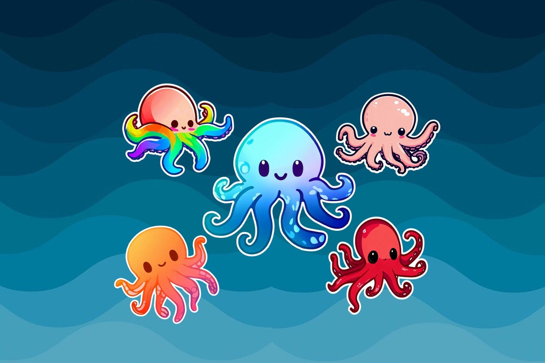 Octopus Stickers for Tumblers Octopus Stickersocean Theme - Etsy