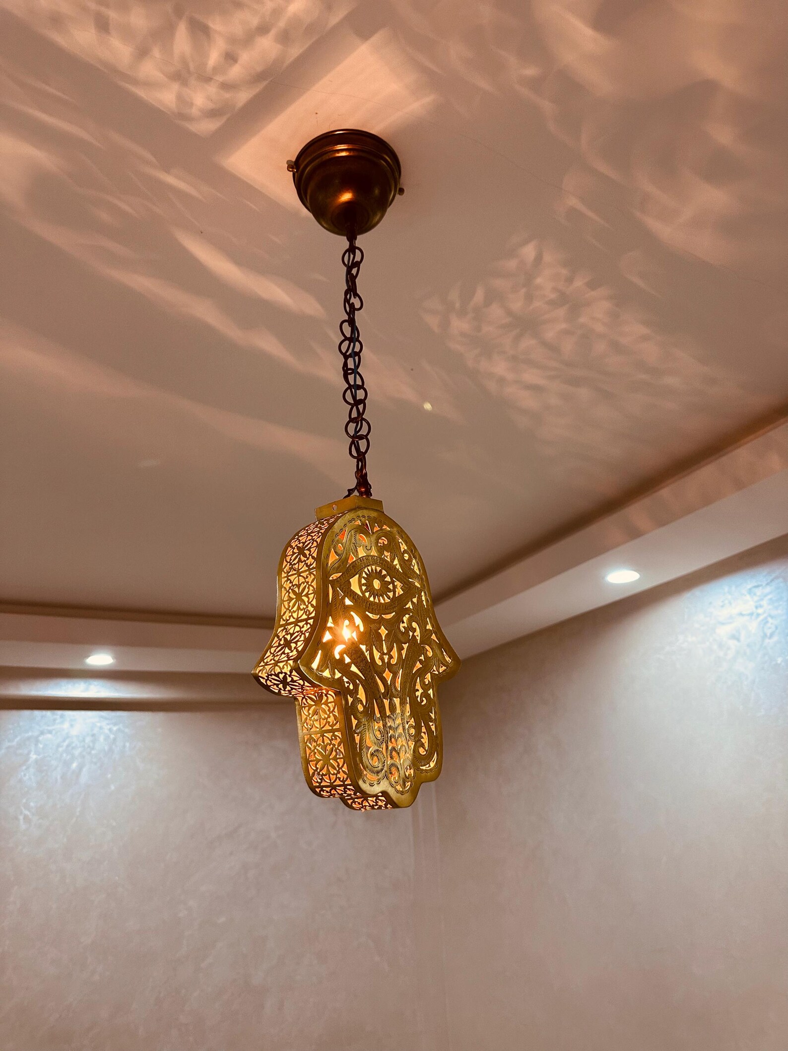 KHMISA Moroccan Copper Pendant Light Handcrafted Ceiling Lamp Moroccan ...