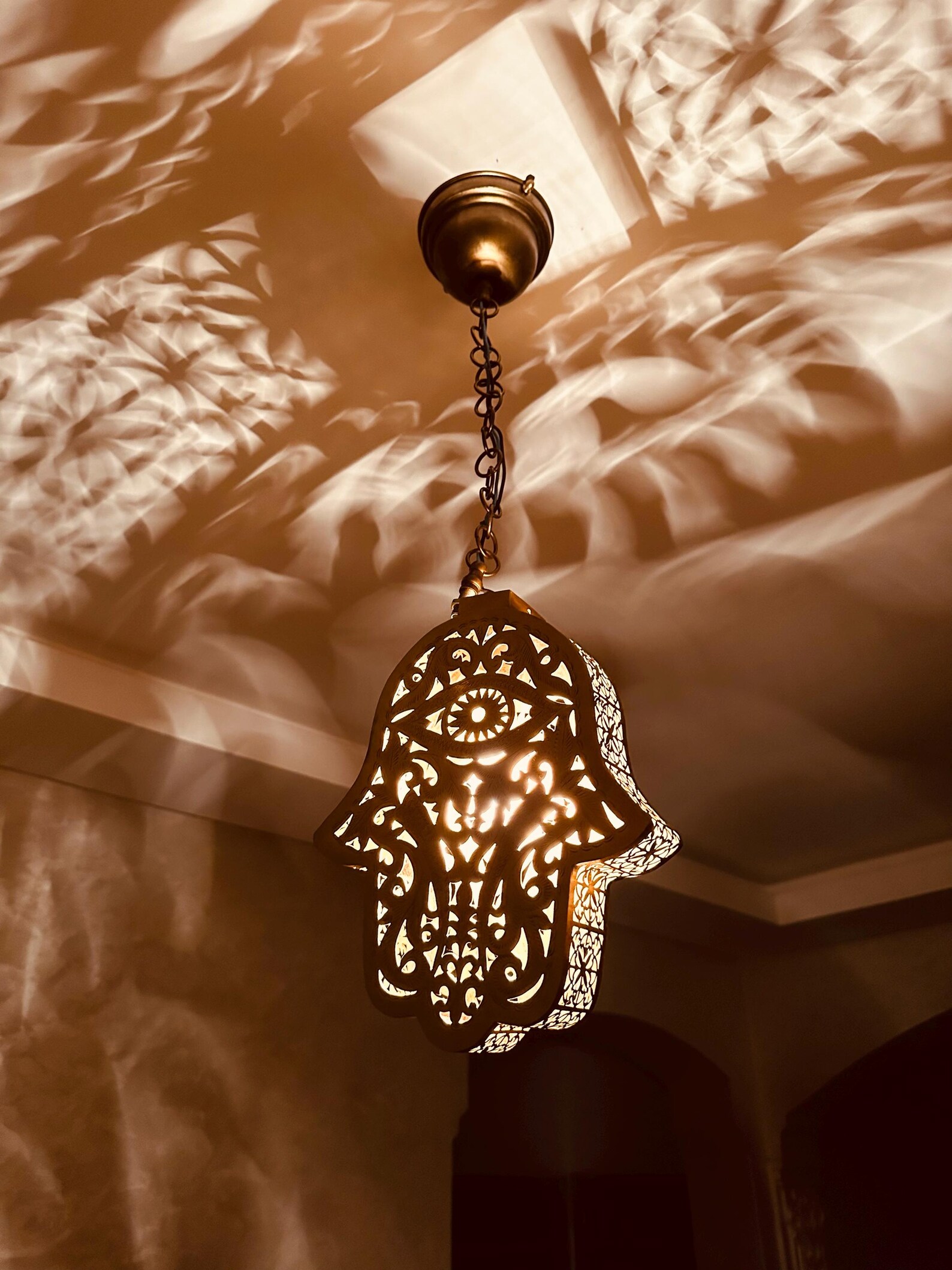 KHMISA Moroccan Copper Pendant Light Handcrafted Ceiling Lamp Moroccan ...