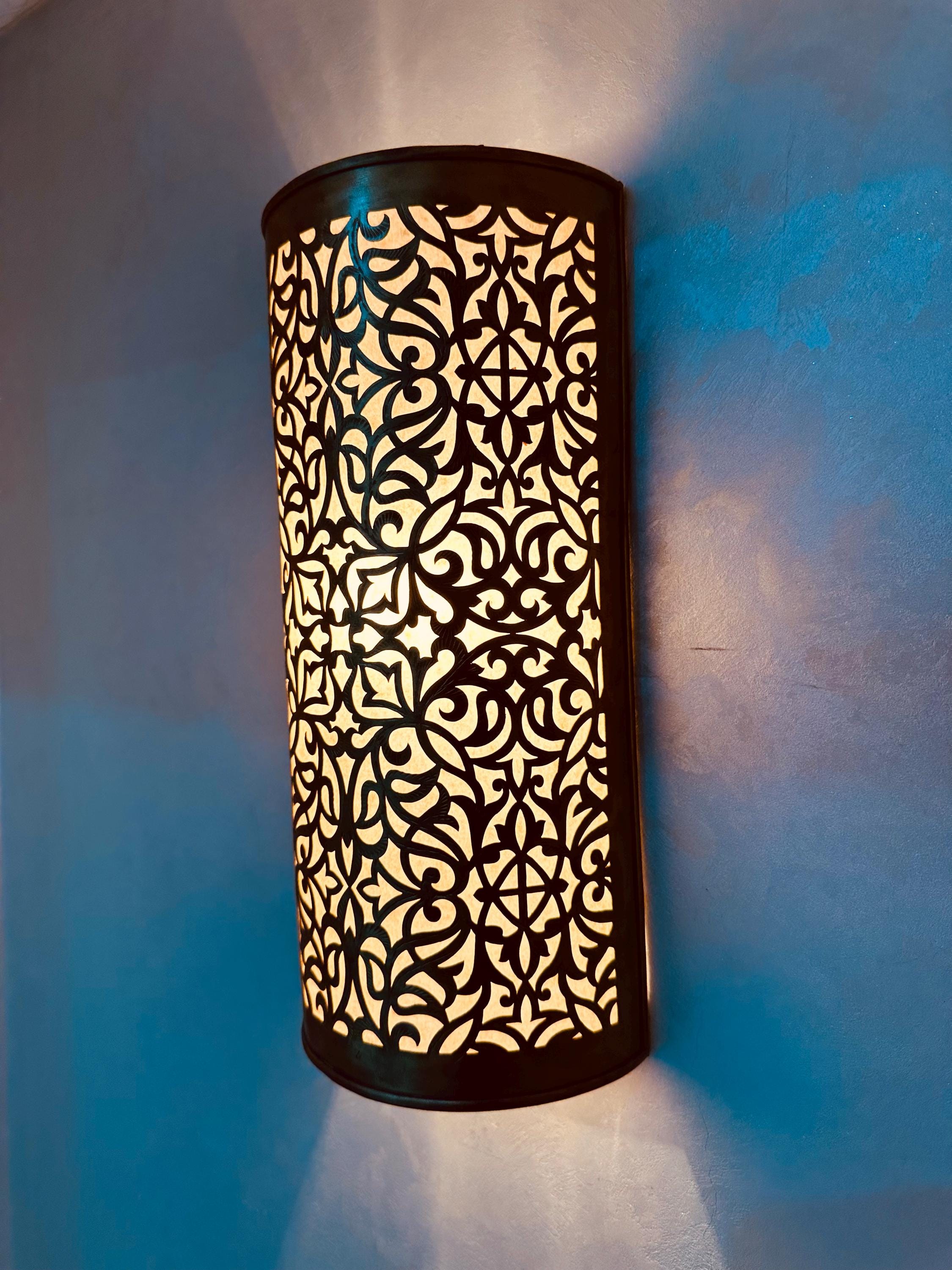 Moroccan Wall Light - Handmade Brass Electric Sconce - Elegant Moroccan ...