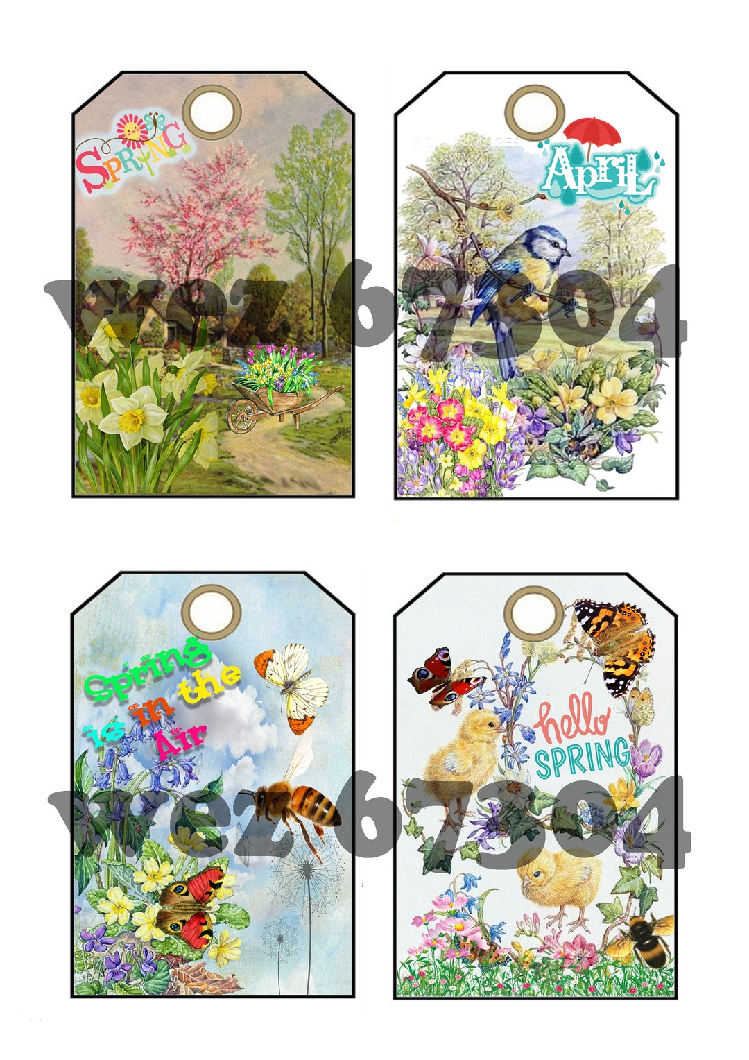 16 Seasons Spring Summer Autumn Winter Digital Download Tags - Etsy