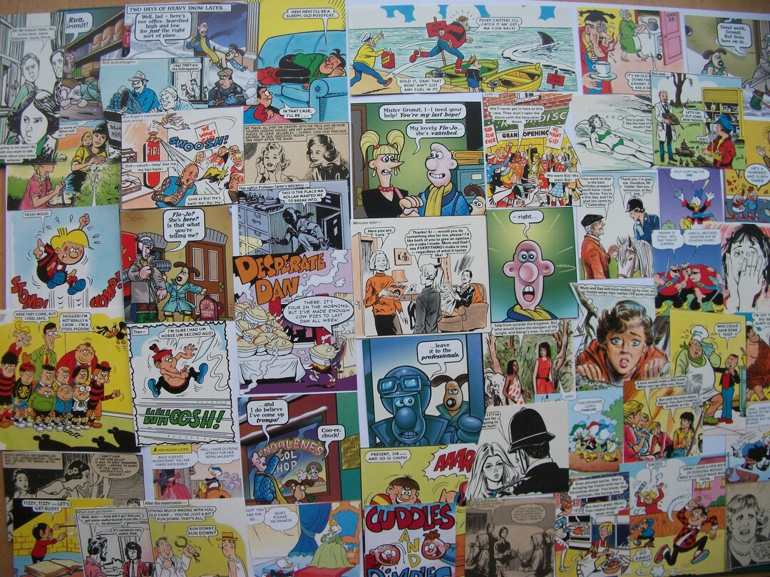 Comic Book Squares Beano Dandy Crystal Mandy Grab Bag of 50 Pieces of ...