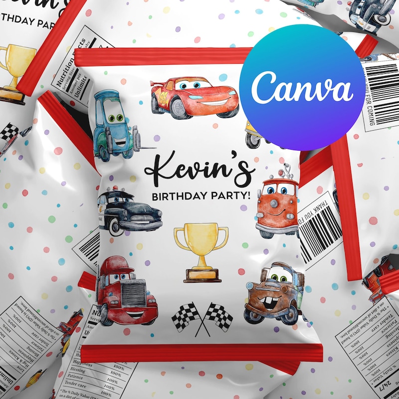 Chip Bags Templates Cars - Etsy UK