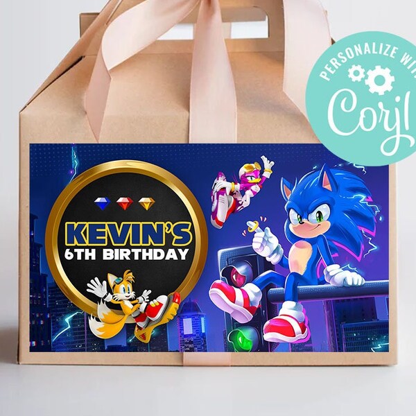 Sonic Birthday Favor Box - Etsy