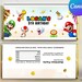 Super Mario Birthday Chocolate Wrapper Boy Mario Bros Birthday Party ...