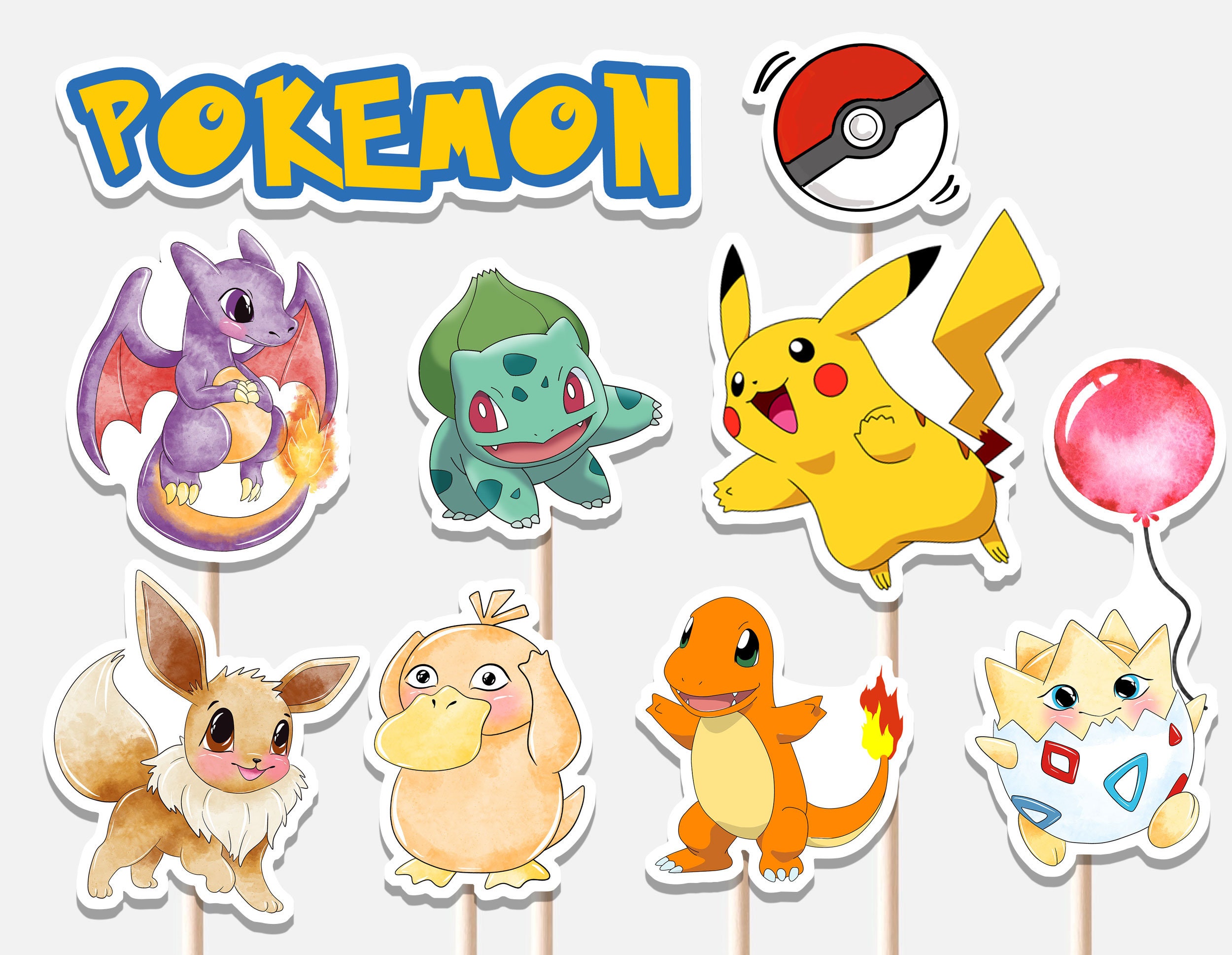 Pokemon Squirtle And Pikachu Cut Outs