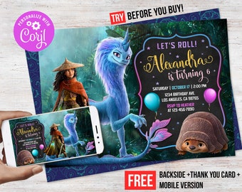 Raya and the Last Dragon Invitation Raya Invitation Raya and the Last ...