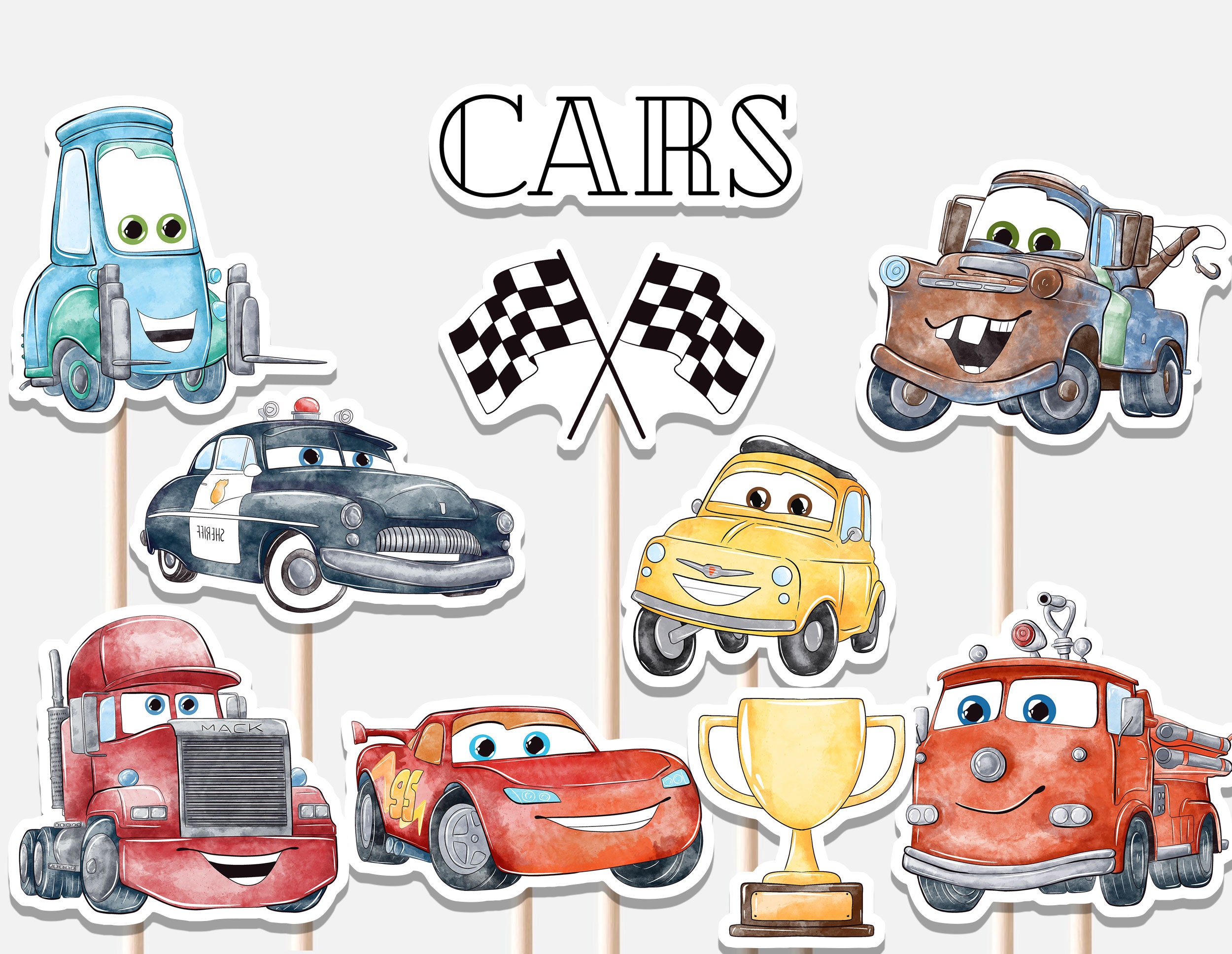Cars Centerpieces Birthday Party Decoration Cutouts Boy - Etsy