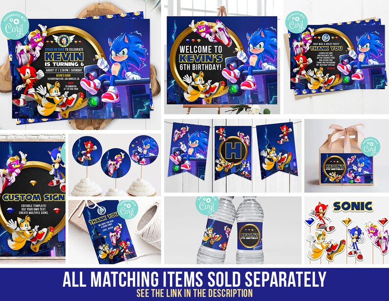 Sonic the Hedgehog Birthday Backdrop Boy Super Sonic Party - Etsy