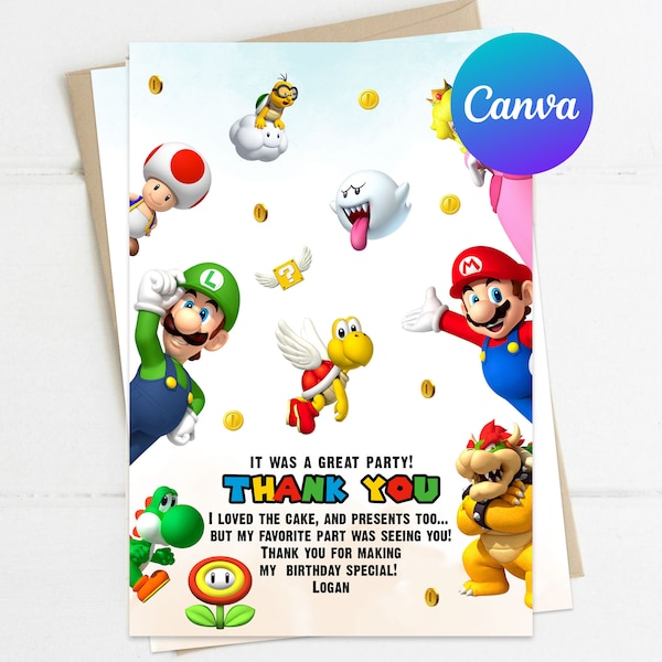 Mario Party Thank You - Etsy
