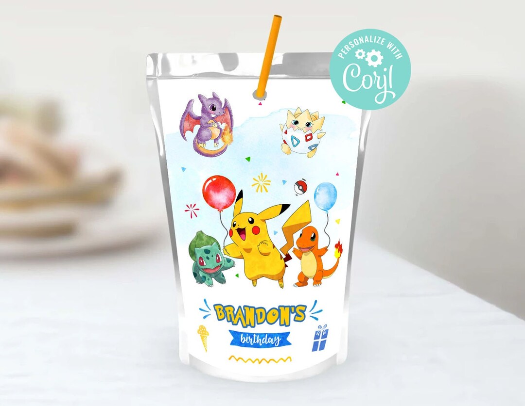 Pikachu Birthday Capri Sun Labels Boy Pokemon Game Party - Etsy
