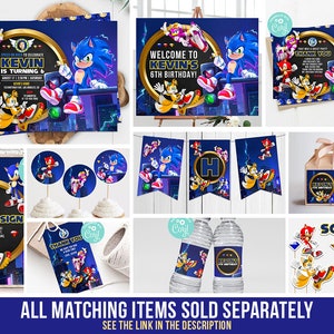 Sonic the Hedgehog Birthday Bottle Labels Boy Super Sonic Party ...