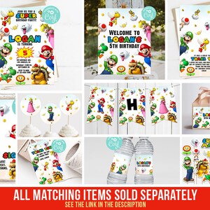 Super Mario Birthday Gable Box Labels Boy Mario Bros Birthday - Etsy