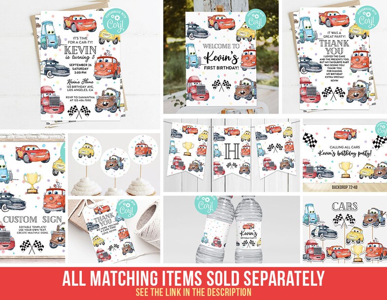 Cars Birthday Photo Booth Decor Boy Lighting Mcqueen Race Car - Etsy