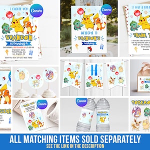 Thank You Card Pikachu Birthday Party Decoration Boy Pokemon Game Party ...