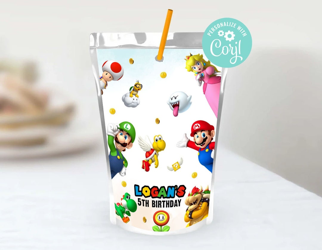 Super Mario Birthday Capri Sun Labels Boy Mario Bros Birthday Party ...