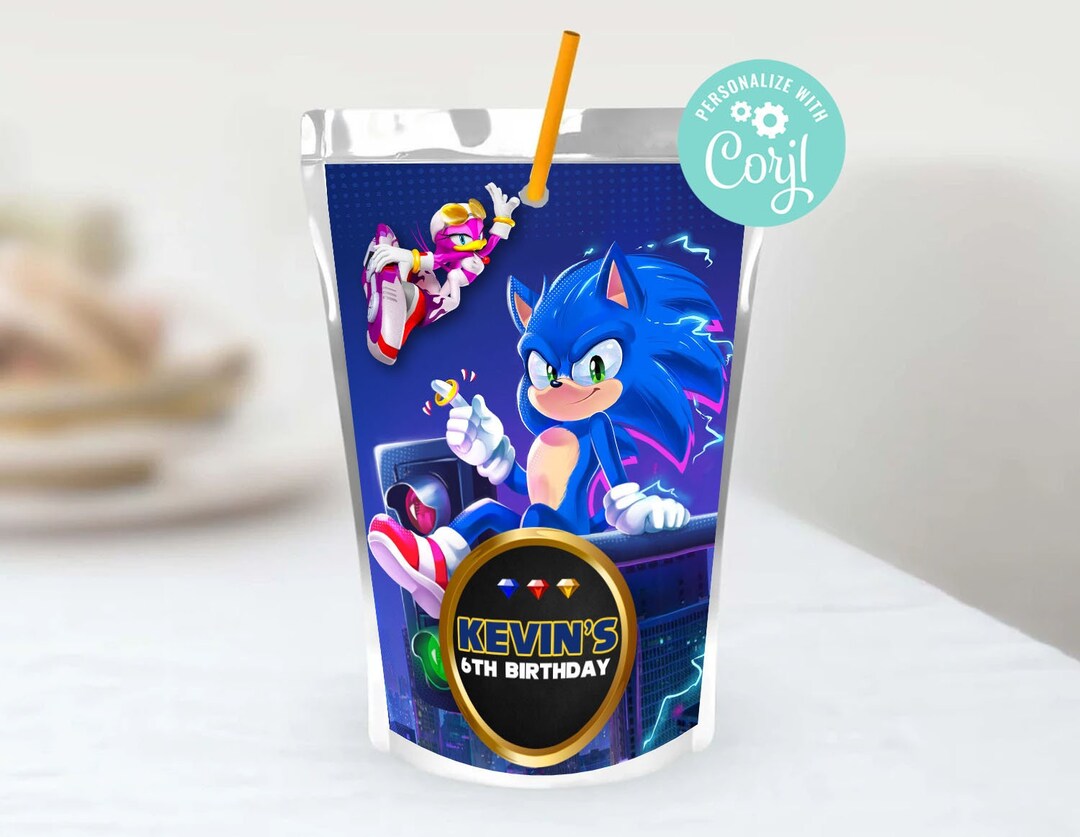 Sonic the Hedgehog Birthday Capri Sun Labels Boy Super Sonic Party ...
