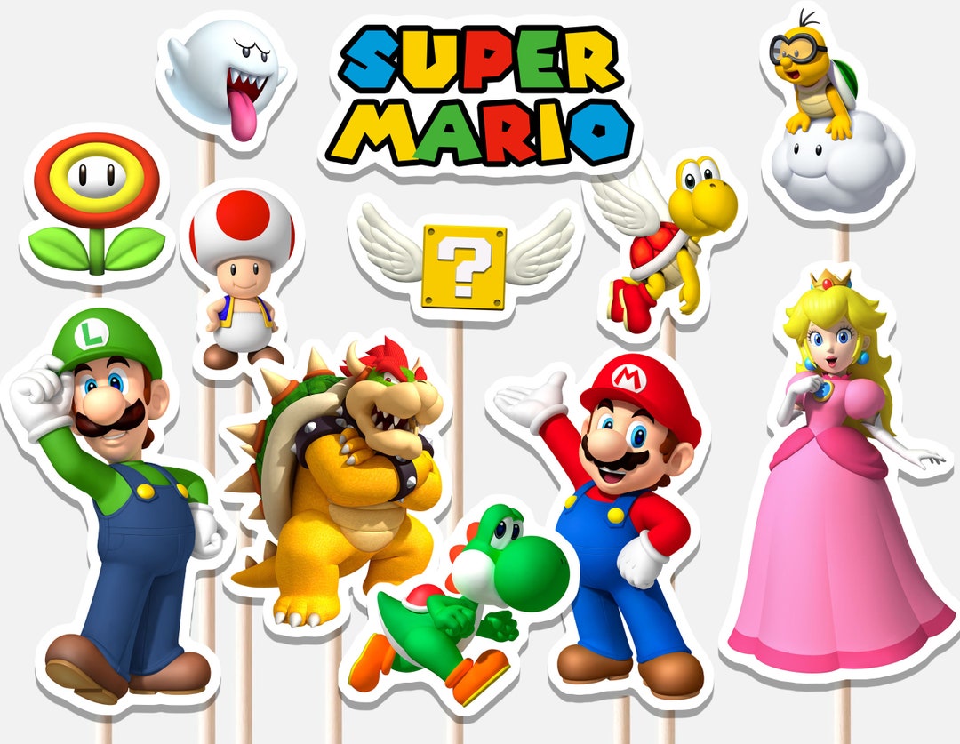 Super Mario Centerpieces Birthday Party Decoration Cutouts Boy Mario ...