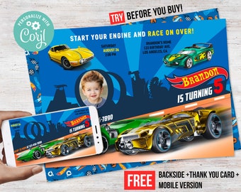 Hot Wheels Thank You Cards - Etsy UK