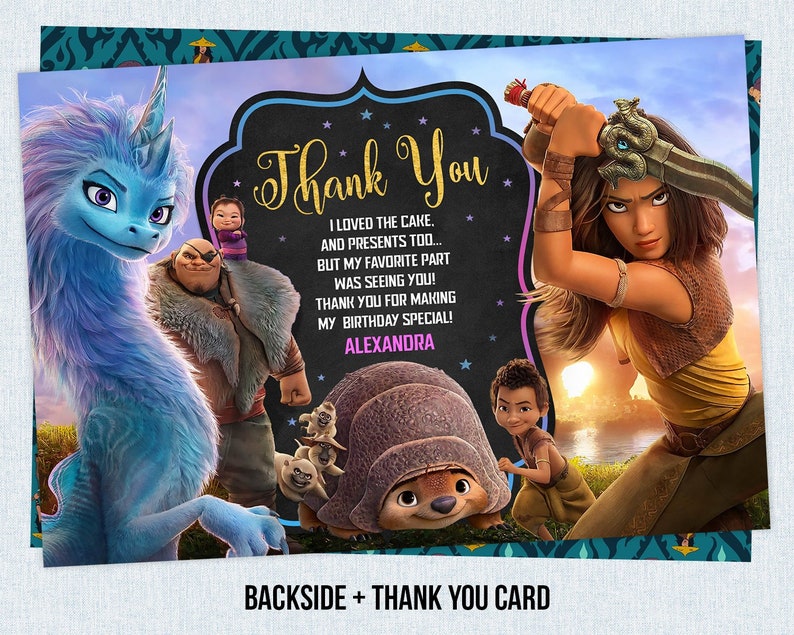 Raya and the Last Dragon Invitation Birthday Girl Personalized - Etsy