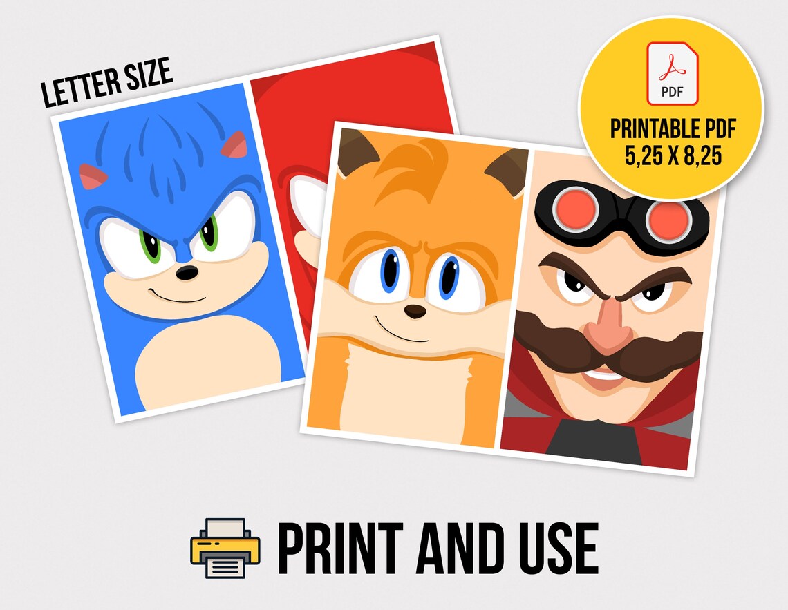 Sonic the Hedgehog Favor Bags Birthday Gift Bags for Kids Goodie Bag ...