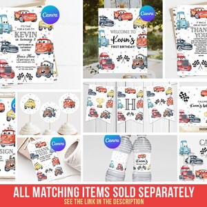 Cars Birthday Welcome Sign Boy Lighting Mcqueen Race Car Party ...