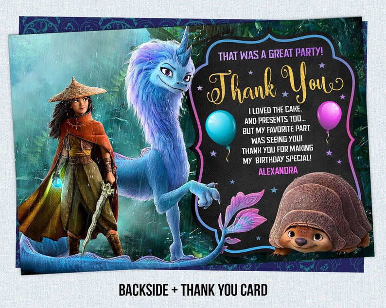 Raya and the Last Dragon Invitation Birthday Girl Personalized - Etsy