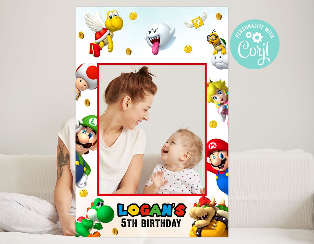 Super Mario Birthday Photo Booth Decor Boy Mario Bros Birthday Party ...