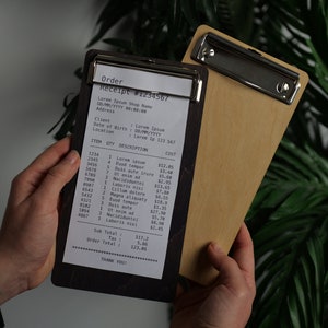 Personalized Wooden Bill Holder, Restaurant Decor, Engraved Check ...