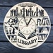 Library Wall Clock Wood Gift for Men Women 5th Anniversary Reading ...