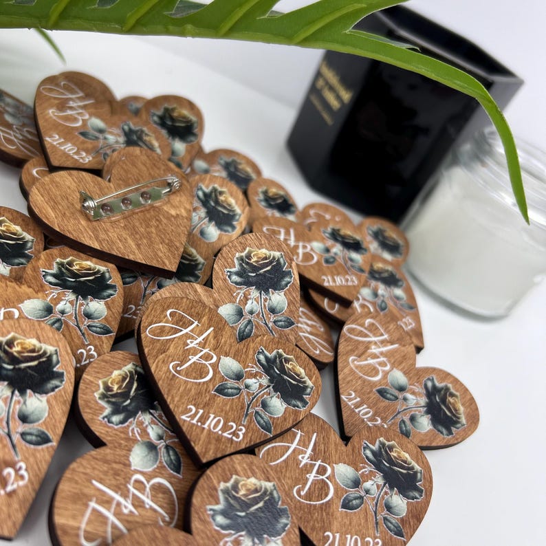 Black Roses Wedding Guest Boutonnieres, Halloween Wedding Personalized ...