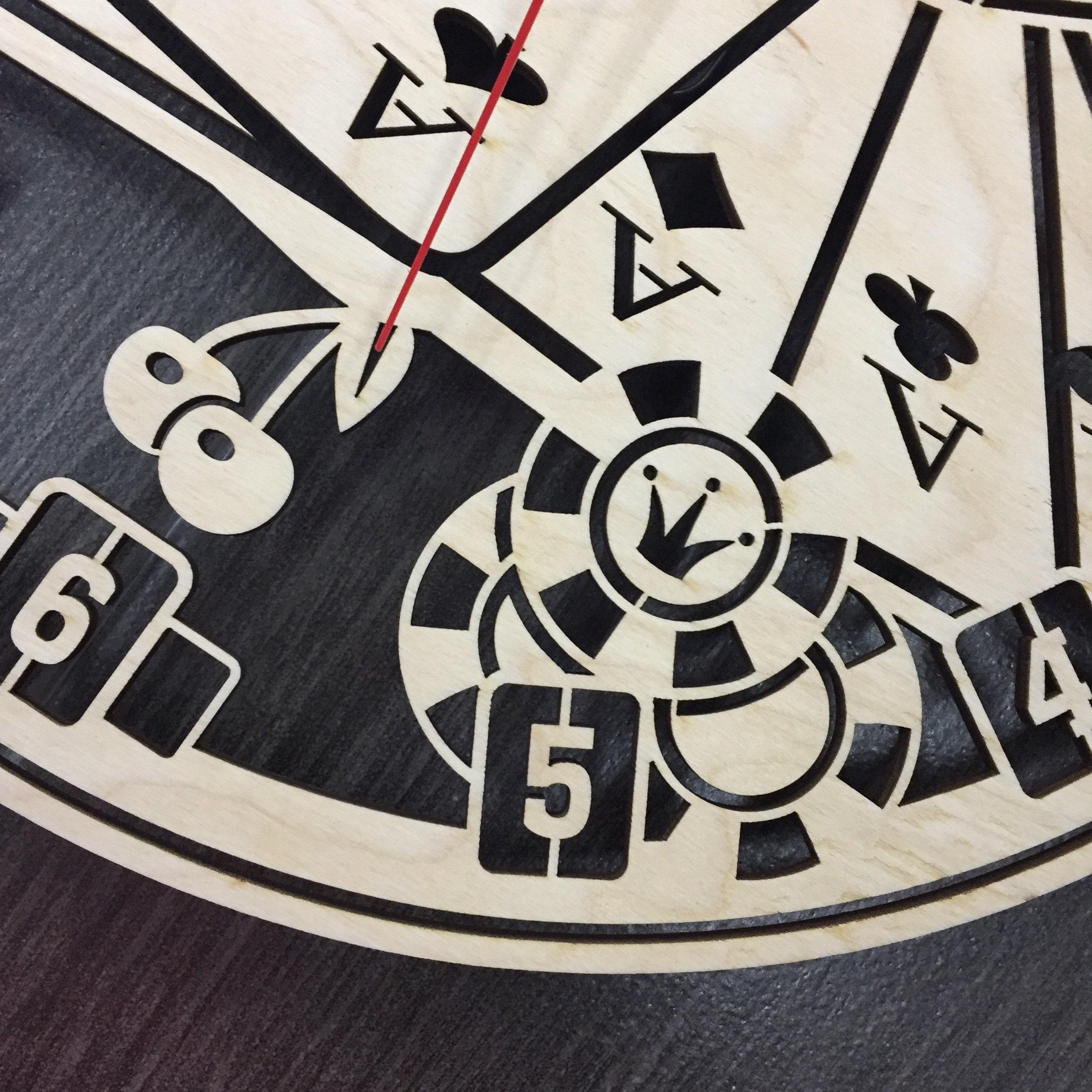 Poker Wall Clock – Personalized Ace of Spades Art & Casino Gaming Room ...