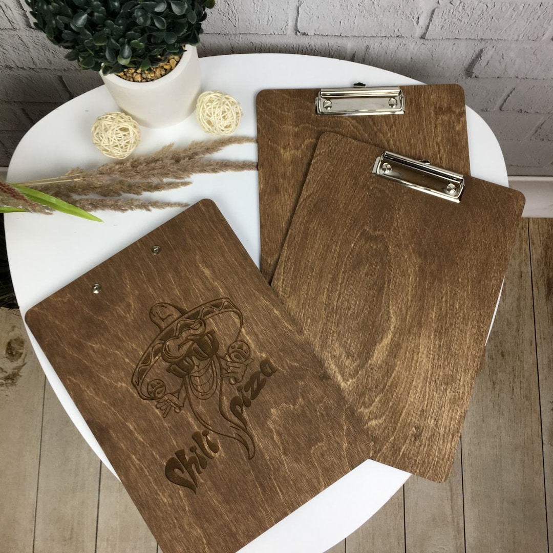 Custom Wooden Menu Holder, Laser Engraved Menu, Wooden Cafe Menu Board ...