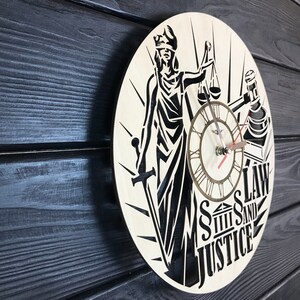 Law and Justice Wall Clock Gift for Men Women 5th Anniversary Gift ...