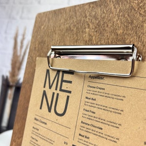 Table Stand Menu Holder, Wooden Menu Stand, Cafe Display Clipboard ...