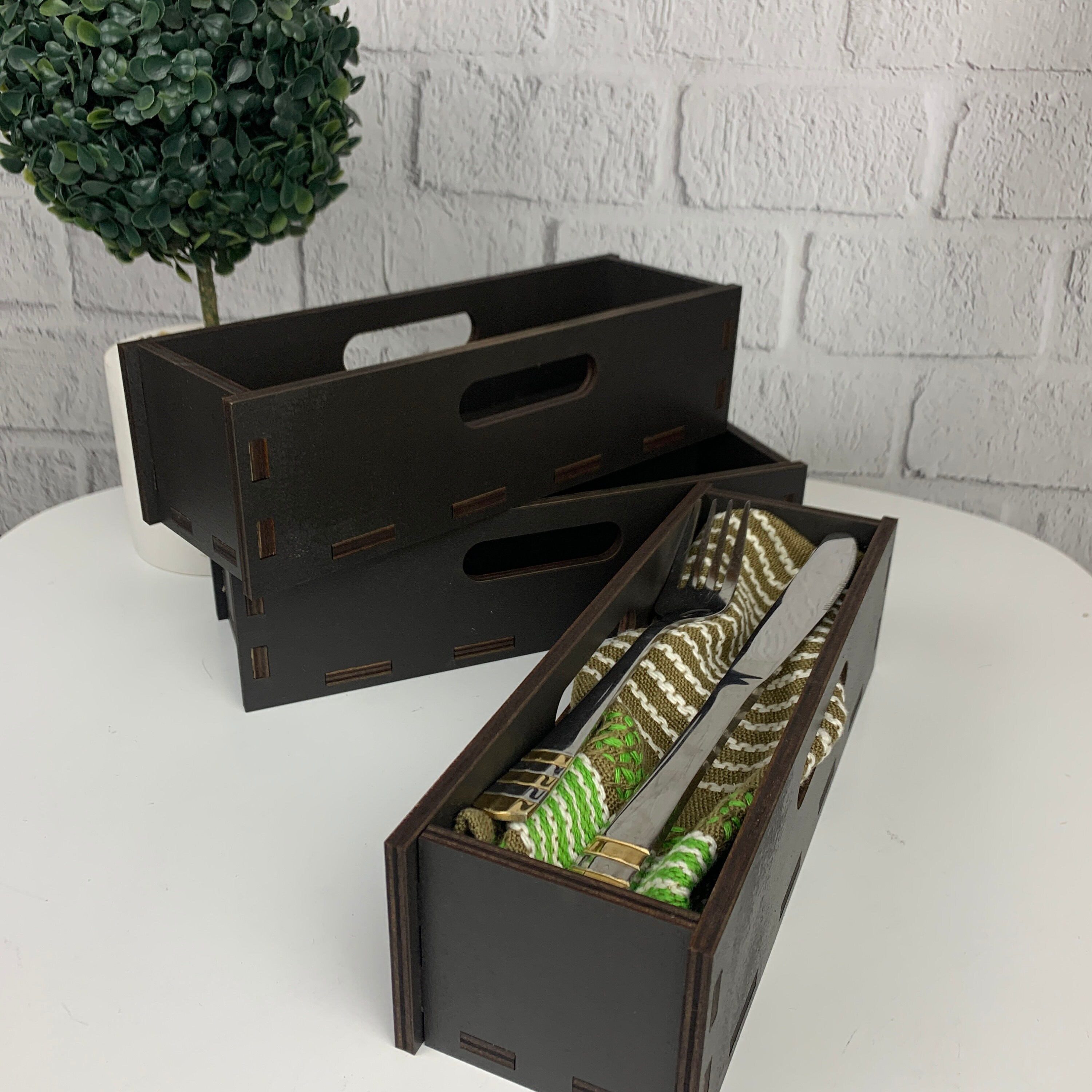 Cutlery Holder Wood Box for Cutlery Organizer Kitchen Storage Custom ...