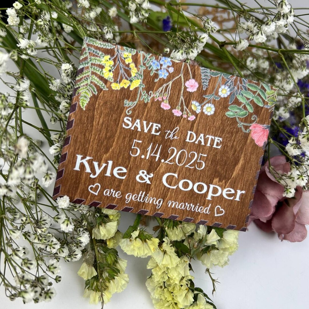 Rustic Wedding Cards, Boho Save the Date, Engagement Favors, Save the ...