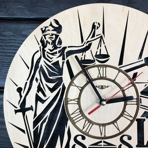 Law and Justice Wall Clock Gift for Men Women 5th Anniversary Gift ...