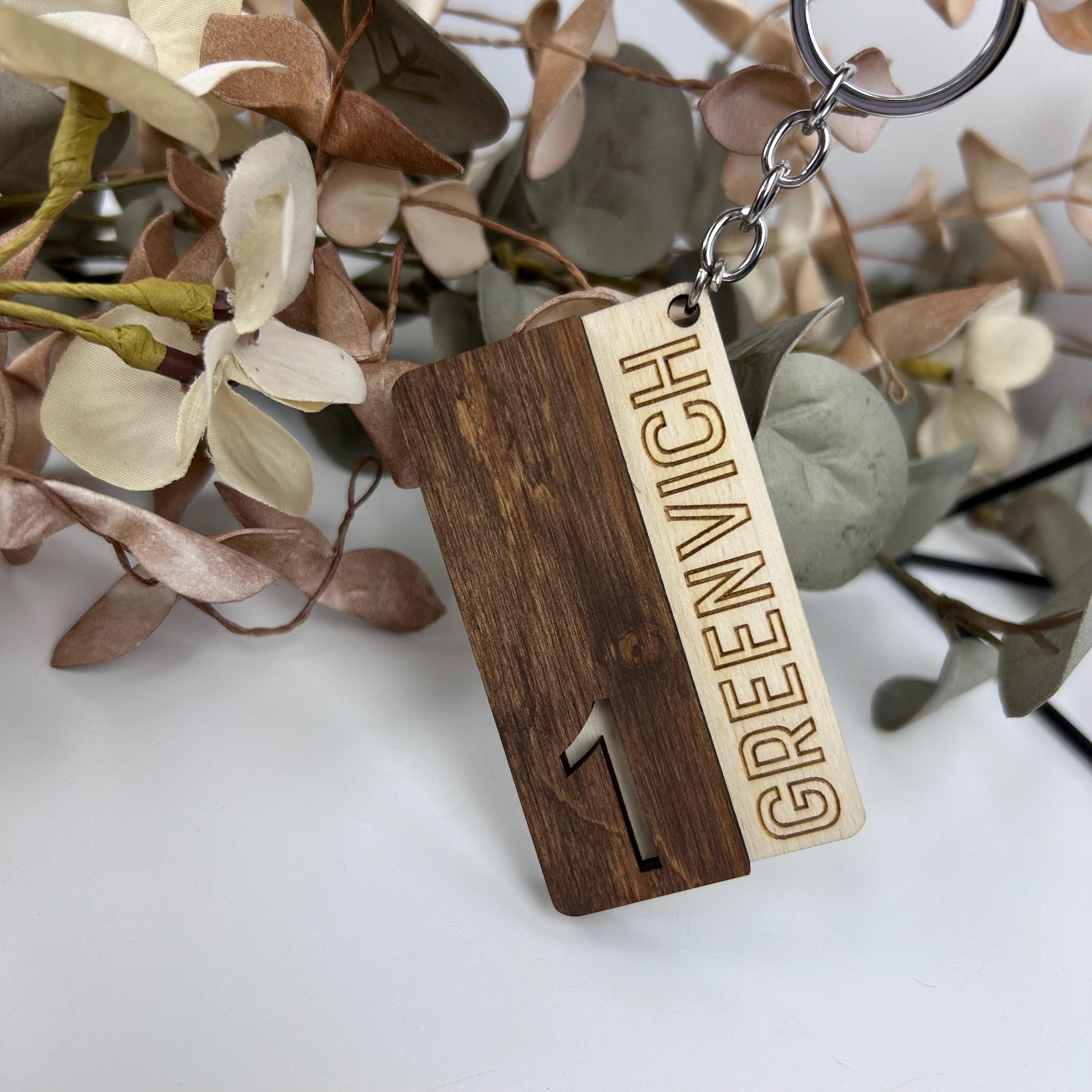 Engraved Wood Key, Room Number Tag, Custom Logo Keychain, Numbers ...