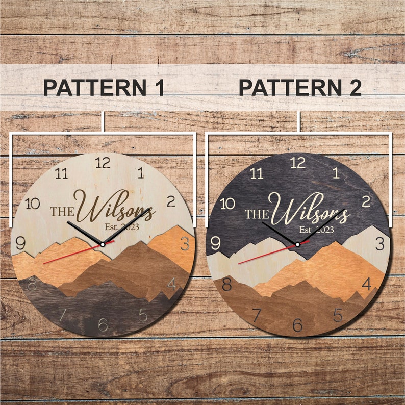 Personalized Family Name Clock, Anniversary Clock, Home Gift for Couple ...