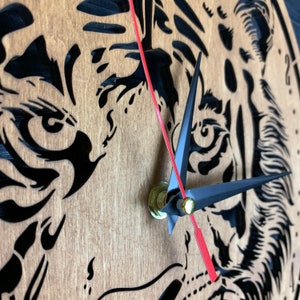 Tiger Wall Clock Wood Gift for Women Girl Tiger Gift 5th Anniversary ...