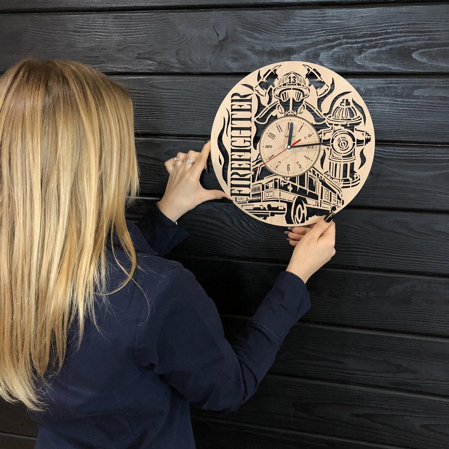 Personalized Firefighter Clock – 5th Anniversary Gift & Dispatcher Wall ...