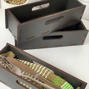Cutlery Holder Wood Box for Cutlery Organizer Kitchen Storage Custom ...