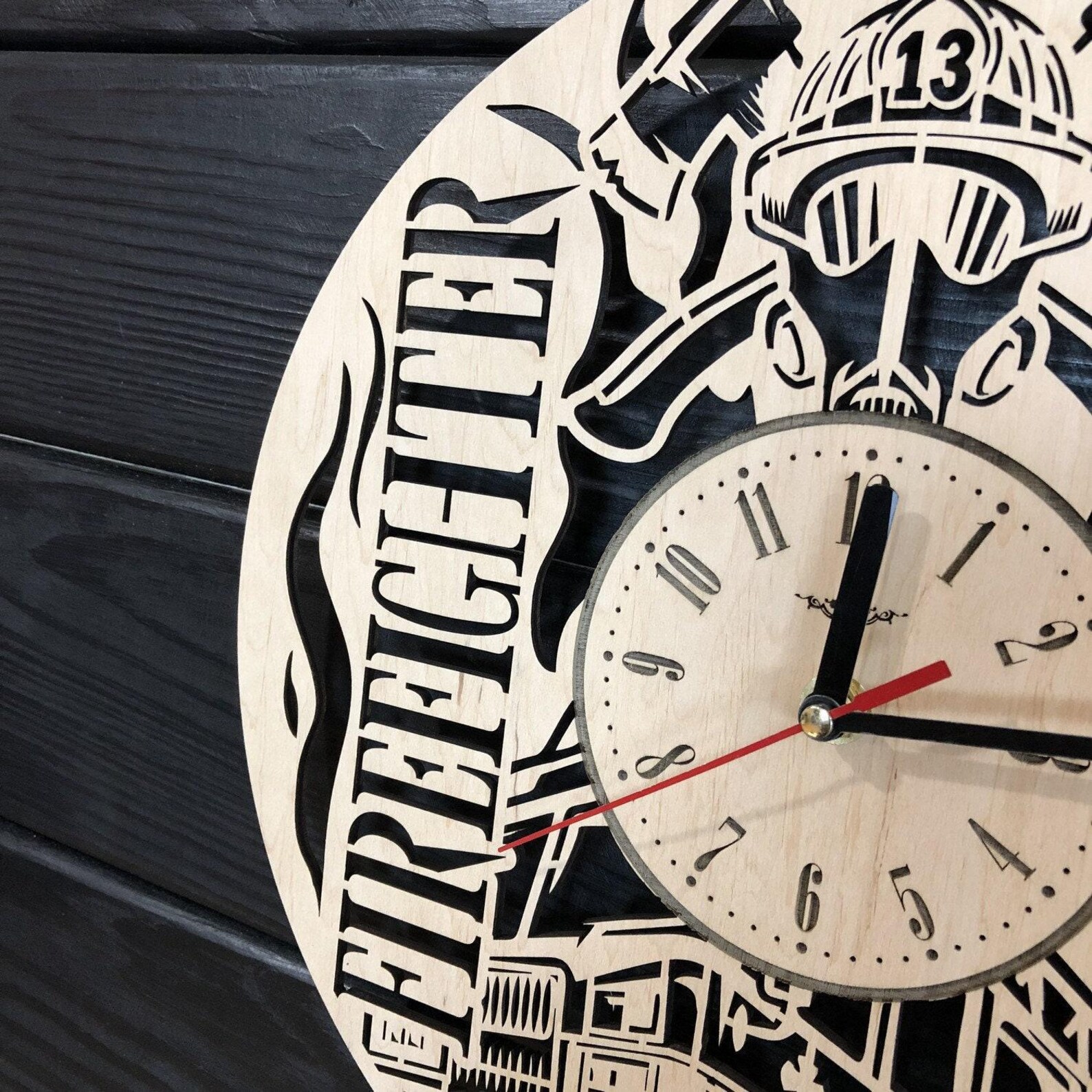 Personalized Firefighter Clock – 5th Anniversary Gift & Dispatcher Wall ...