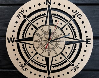Compass Clock - Etsy