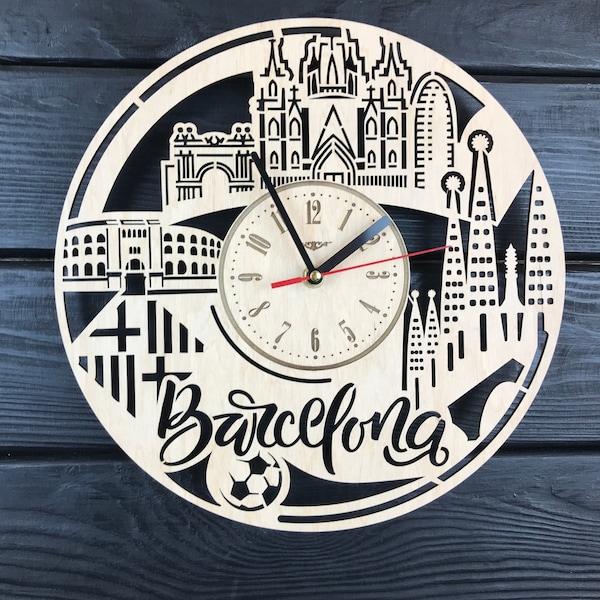 Barcelona Wood Clock - Etsy