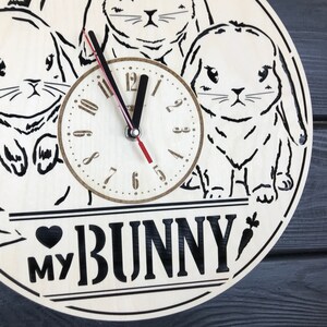 Bunny Wall Clock Gift for Men Women 5th Anniversary Gift Personalize ...