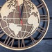 World Map Wall Clock Wood Office World Map Hanging Poster Globe Gift ...