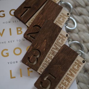 Wooden Engraved Keychains, Custom Keychain, Office Keychain, Rustic ...